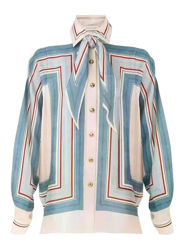 Zimmermann Relaxed Scarf Shirt - Neutrals