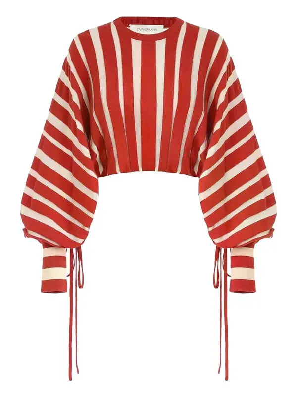 Zimmermann Striped Rebellion Sweater - Red