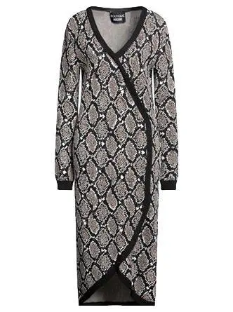 Moschino Knitted Wrap Midi Dress - Black