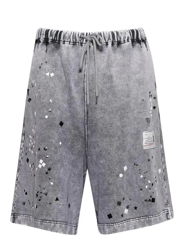 Mihara Yasuhiro Embellished Bleached Shorts - Grey