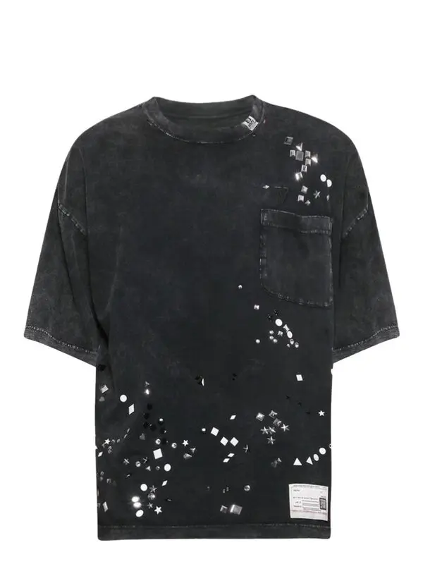 Mihara Yasuhiro Embellished Bleached Tee - Black