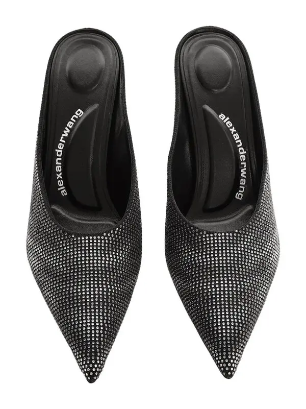 Alexander Wang Irina Mules With Crystal Hotfix - Gray