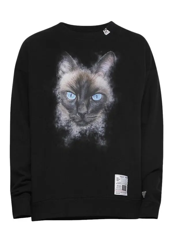 Mihara Yasuhiro Cat Printed Pullover - Black