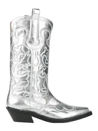 GANNI Cowboy Boots - Silver