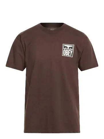 Obey T-shirt Chocolate Size Cotton - Brown