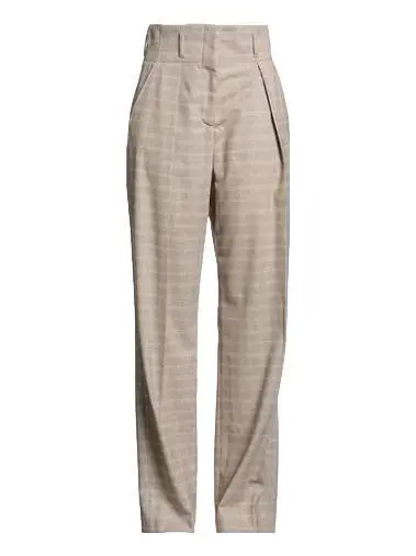 Eleventy Wide-leg Plaid Flannel Pants - Beige