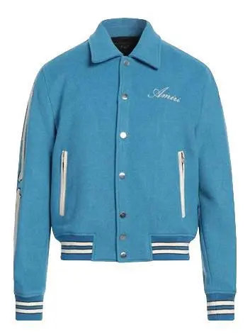 Amiri Varsity Jacket With Embroidered Logo - Blue