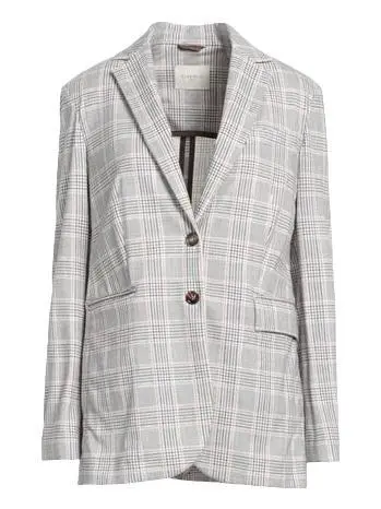CIRCOLO 1901 Single-breasted Glen Plaid Blazer - Brown