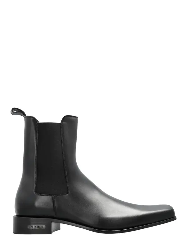 Balenciaga Chelsea Leather Boots - Black