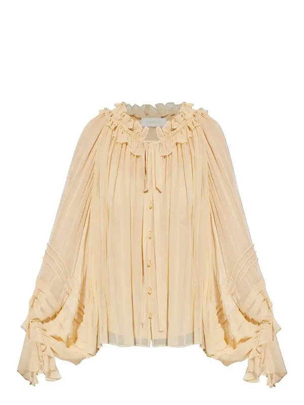 Zimmermann Silk Corded Shirt - Beige