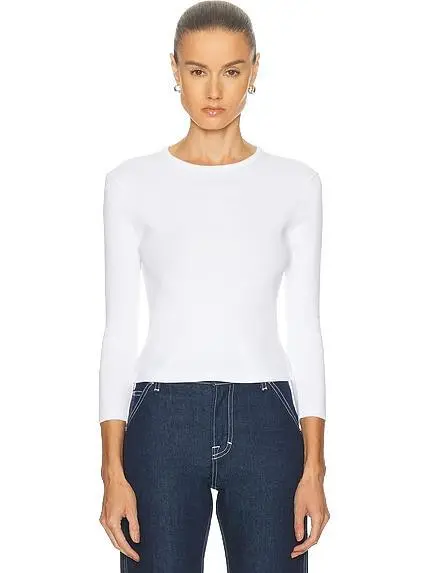 GRLFRND 3/4 Sleeve Cotton Tee - White