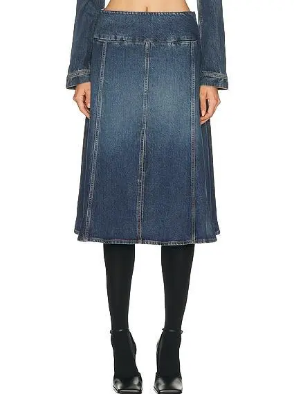 Alaïa Slit Skirt - Bleu Delave