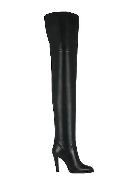 Saint Laurent Leather Over The Knee Boots - Nero