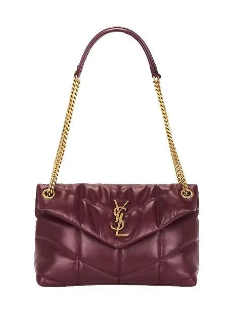 Saint Laurent Small Puffer Chain Bag - Dark Ruby
