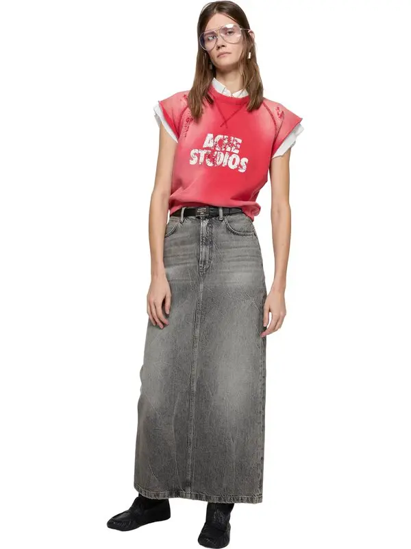 Acne Studios Long Denim Skirt - Washed Black