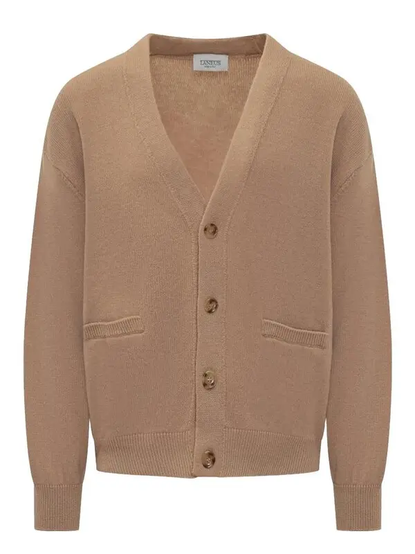 LANEUS Wool Cashmere Cardigan - Beige