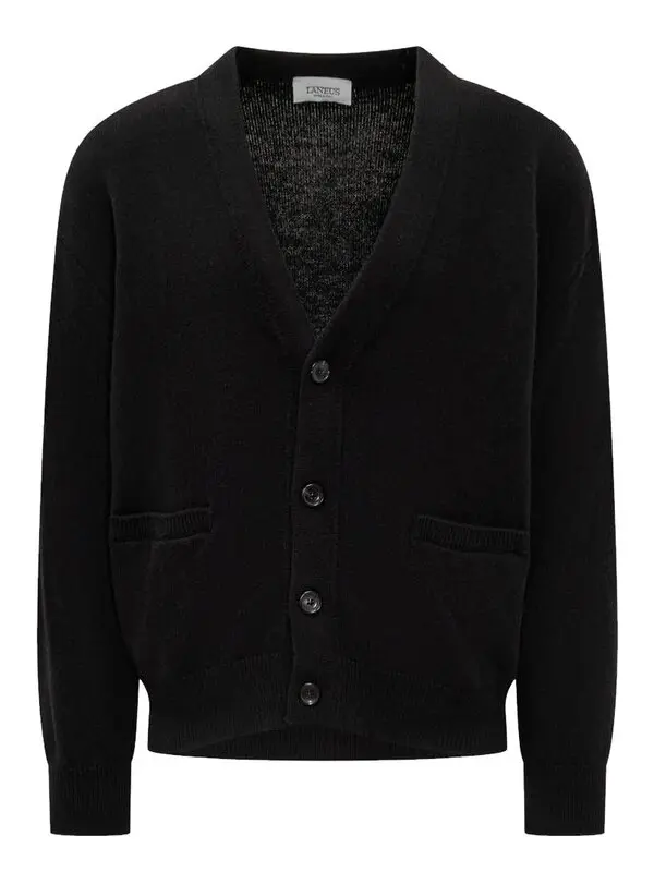 LANEUS Cardigan With Buttons - Black