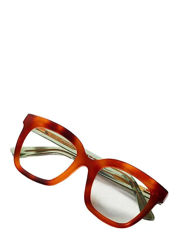 PEEPERS Square Fanfare Readers - Blonde Tortoise/green