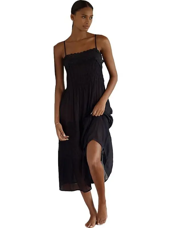 LYREBIRD Pleated Chiffon Midi Dress - Anthracite