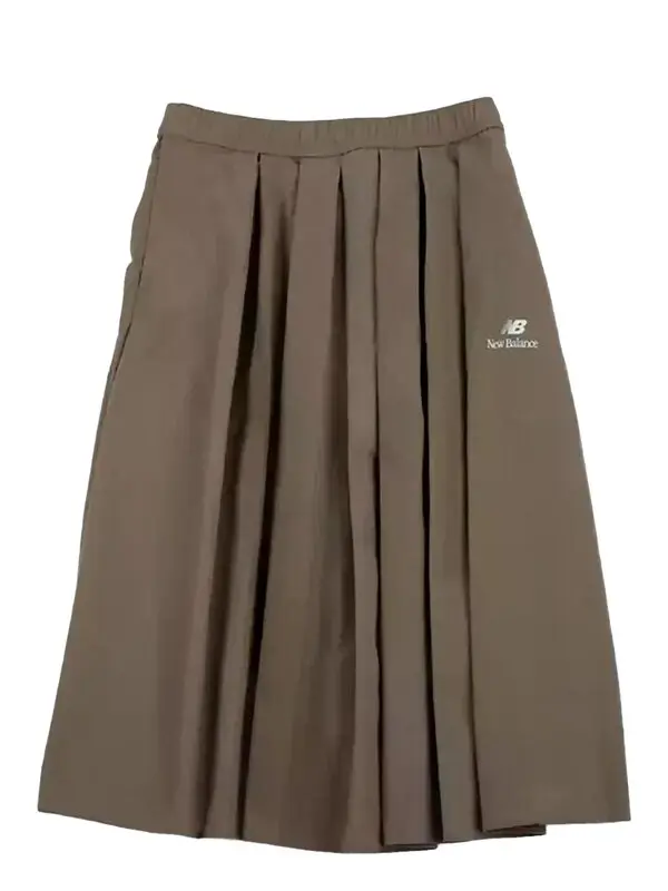 NEW BALANCE Pleated Midi Skirt - Brown