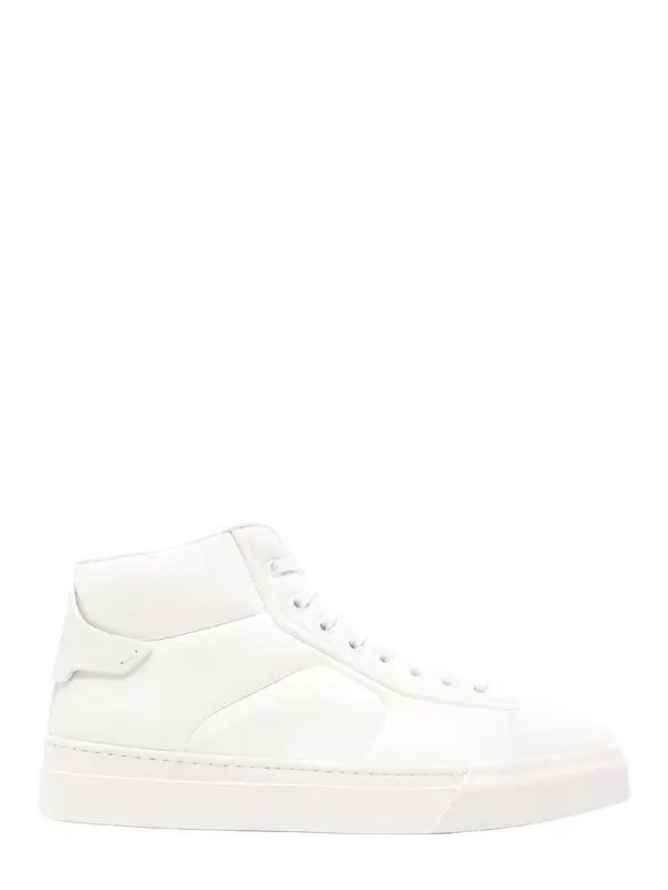 Santoni Leather High-top Sneakers - White