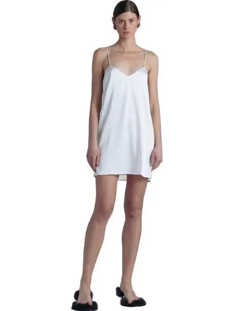 ALAS Patricia Silk Slip Mini Dress - Milk White