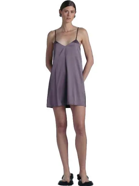 ALAS Patricia Silk Slip Mini Dress - Noble Purple