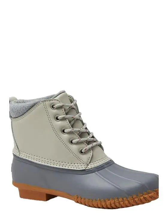 LANDS' END Insulated Duck Boots - Pumice Stone/dark Gray Leather