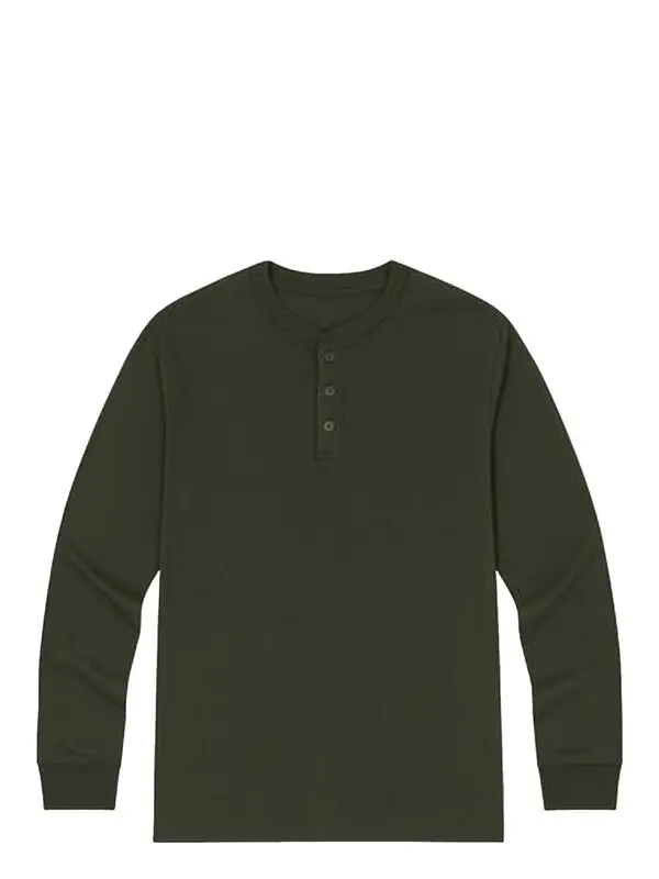 BENBEN Long Sleeve Henley Shirt - Green