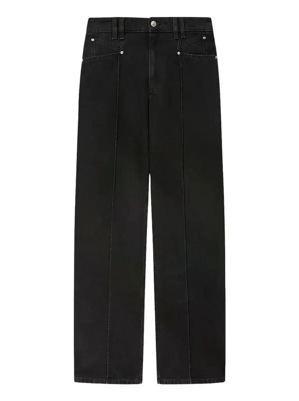Isabel Marant Drolane Seam Flared Jeans - Black
