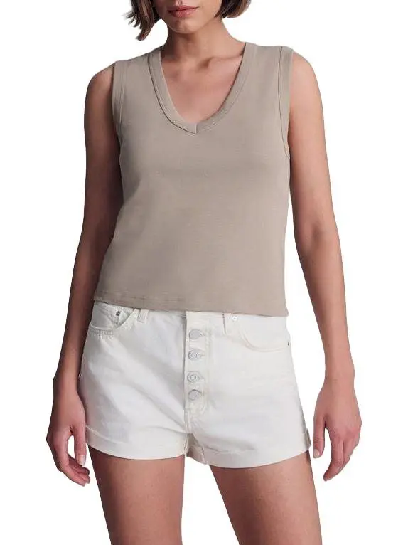 MAVI Cotton Jersey Tank - Roasted Cashew