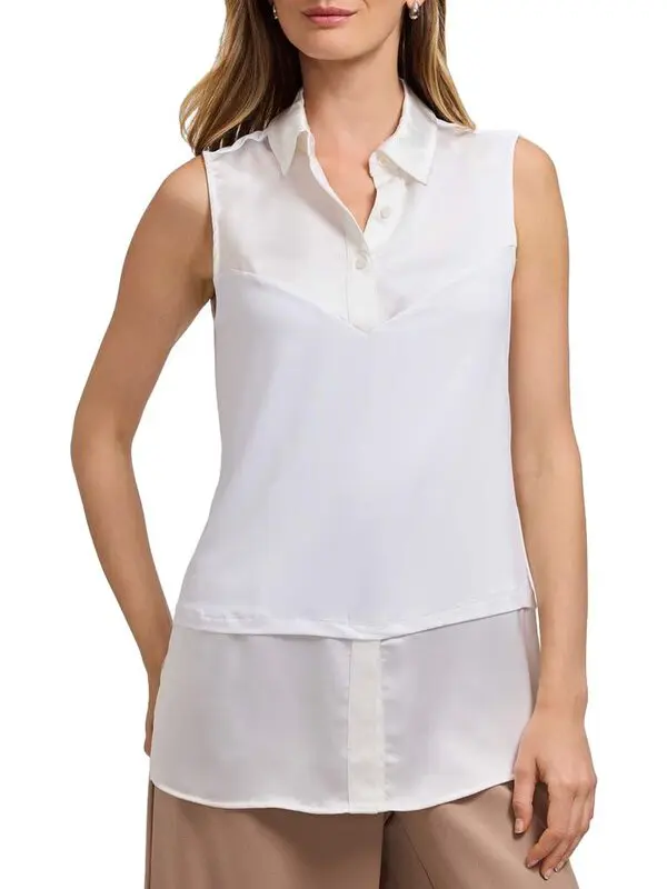 Foxcroft Sasha Sleeveless Layering Tunic - White