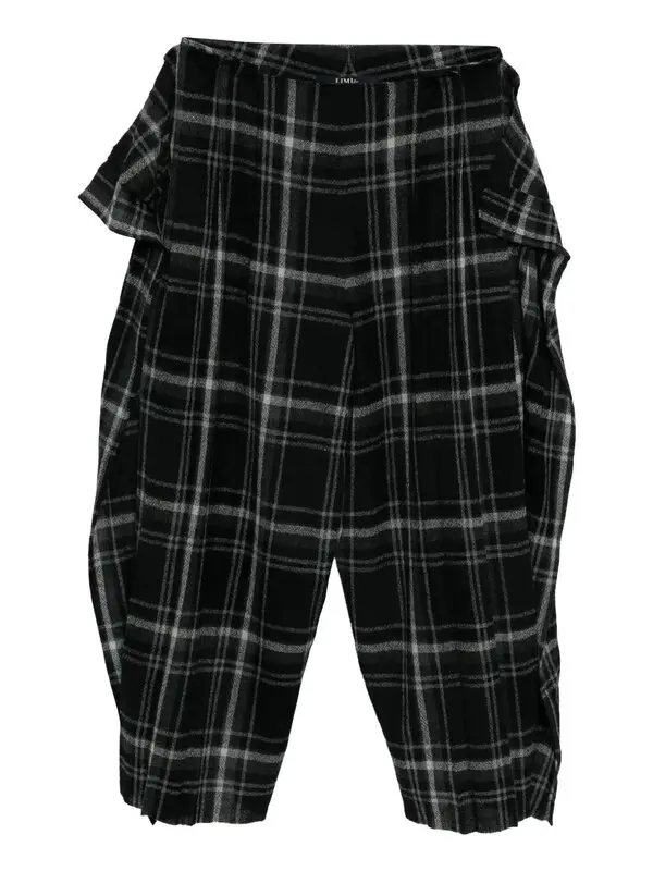LIMI FEU Checked Flared Trousers - Black