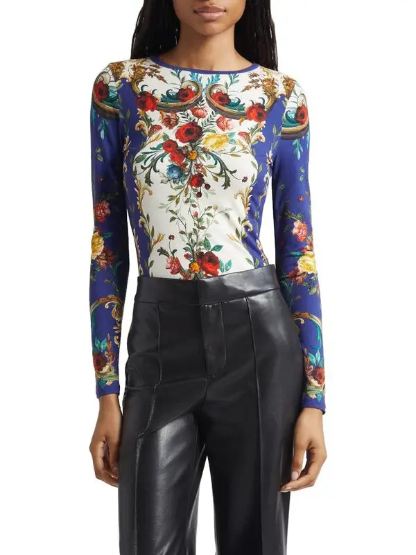 Alice + Olivia Delaina Long Sleeve Top - Gilded Rose