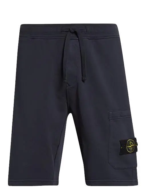 Stone Island Cotton Fleece Cargo Bermuda Shorts - V0020 Navy Blue