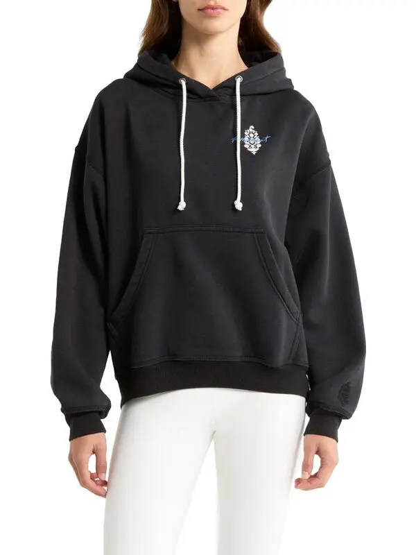 Free People Final Call Graphic Hoodie - Black/tofu Combo