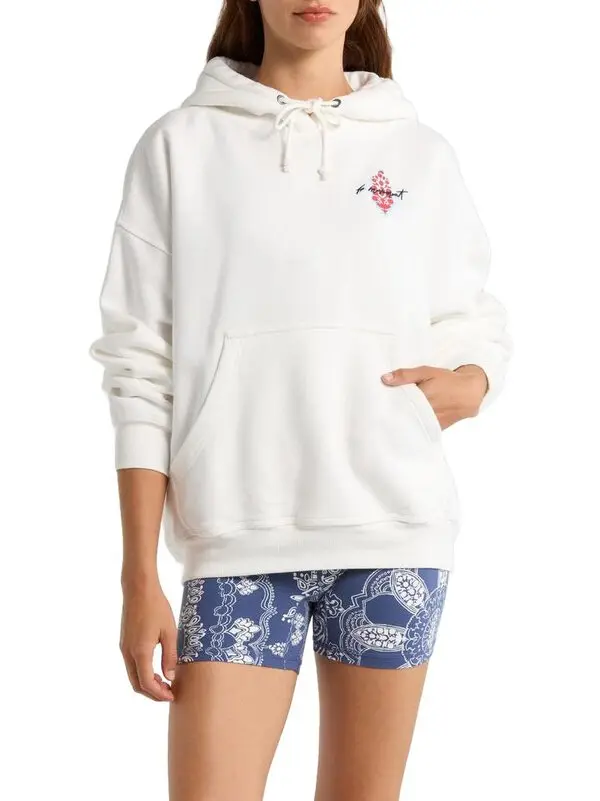 Free People Final Call Graphic Hoodie - White Combo