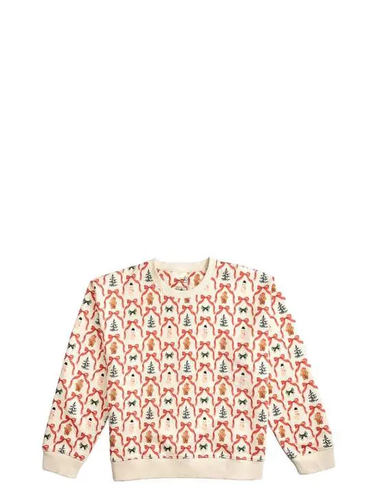 SWEET WINK Christmas Cutie Crewneck Sweatshirt - Natural