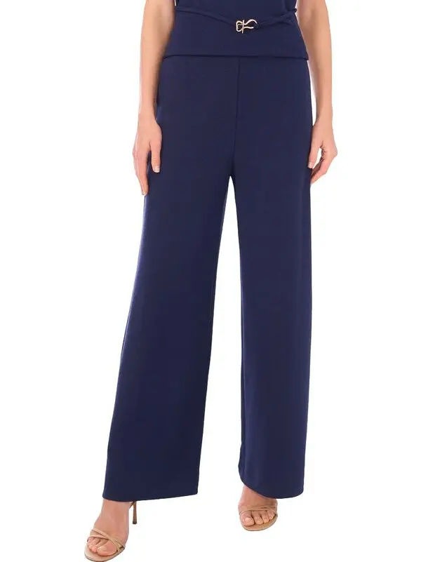 Vince Camuto Wide Leg Pull On Pants - Classic Navy