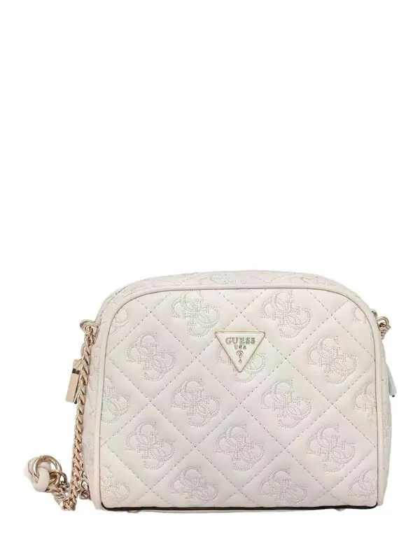 Guess Quilted-design Crossbody Bag With Chain Strap - White