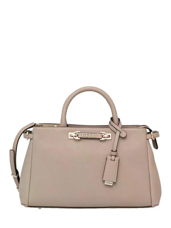 Guess Crossbody Bag With Top Handle And Logo - Neutrals