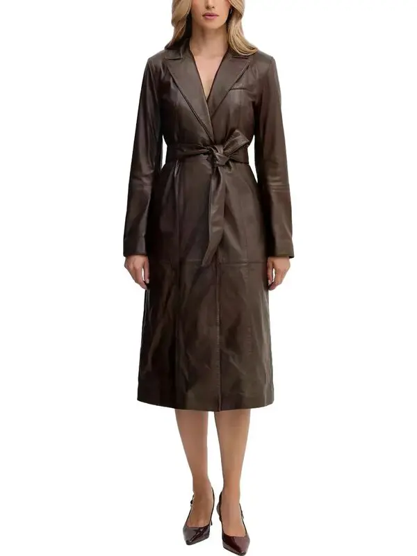 MARCIANO Lana Buttoned Belted Coat - Brown