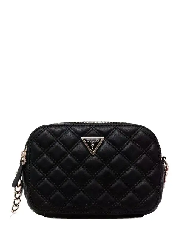 Guess Quilted Crossbody Bag With Chain Strap - Black