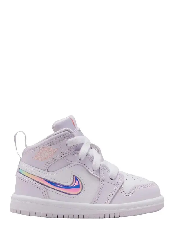 JORDAN 1 Mid Se Sneakers With Iridescent Swoosh - Barely Grape/white/atomic Pink