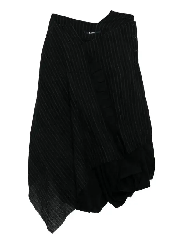 LIMI FEU Striped Gauze Pleated Skirt - Black