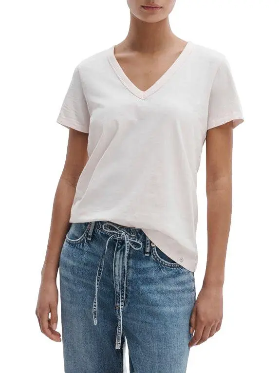 Rag & Bone Slub V-neck T-shirt - Mauve
