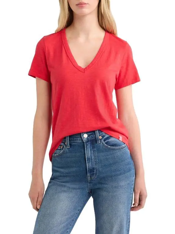 Rag & Bone Slub V-neck T-shirt - Red
