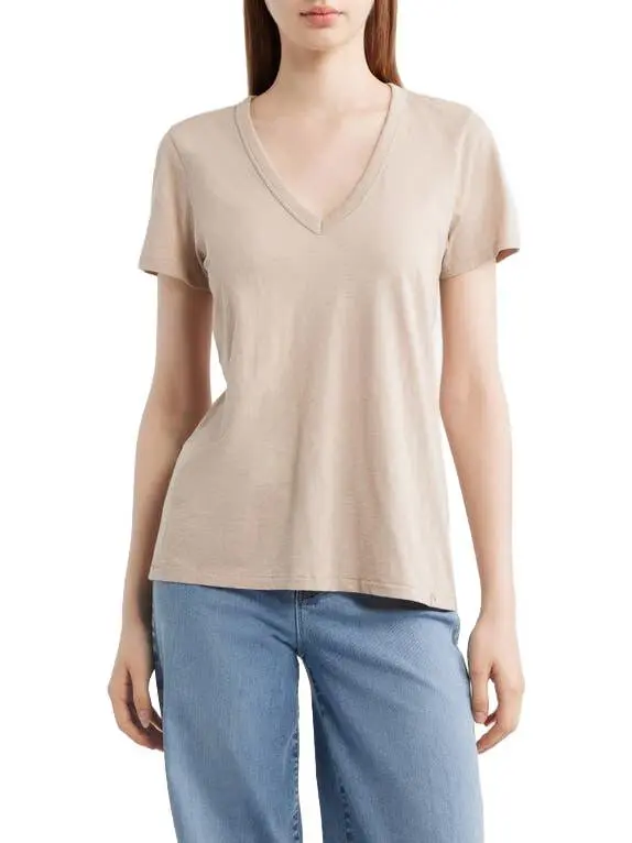 Rag & Bone Slub V-neck T-shirt - Soft Beige