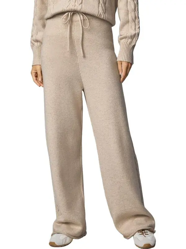 Splendid Jetset Wide-leg Sweater Pants - Cappuccino Brown