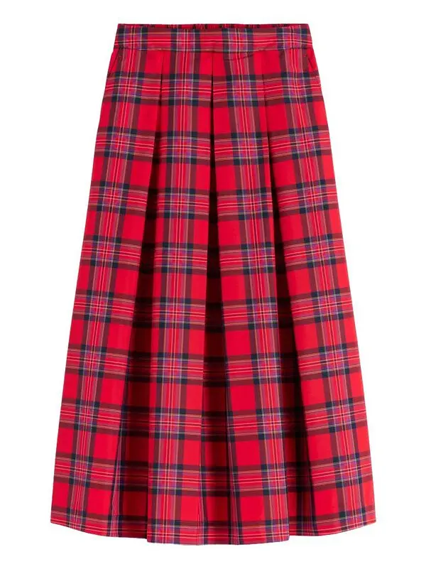 Boden Verity Tartan Midi Skirt - Red Navy/purple Brand Check